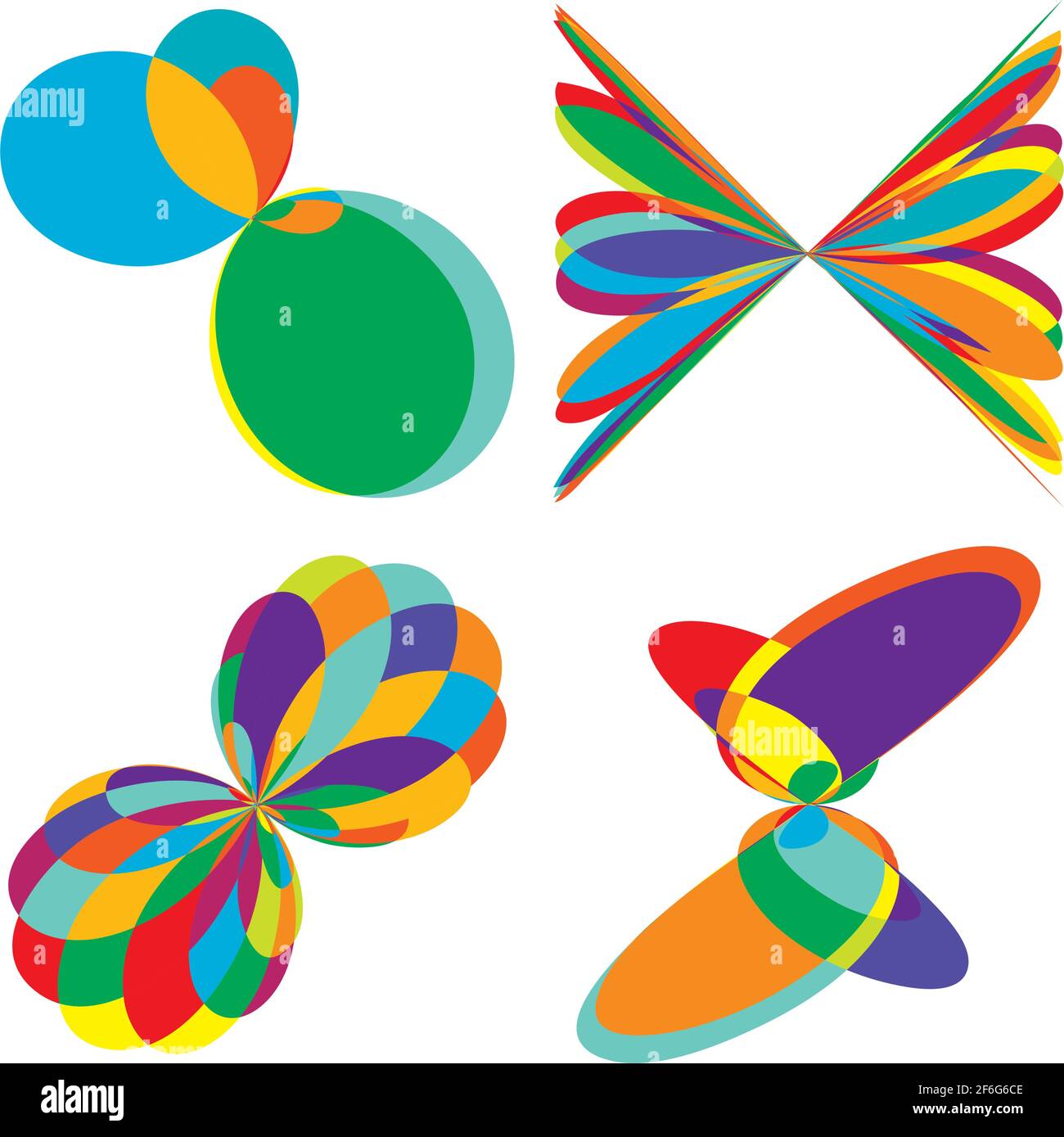 Curvy vibrant colourful abstract shapes, design elements — Stock vector ...