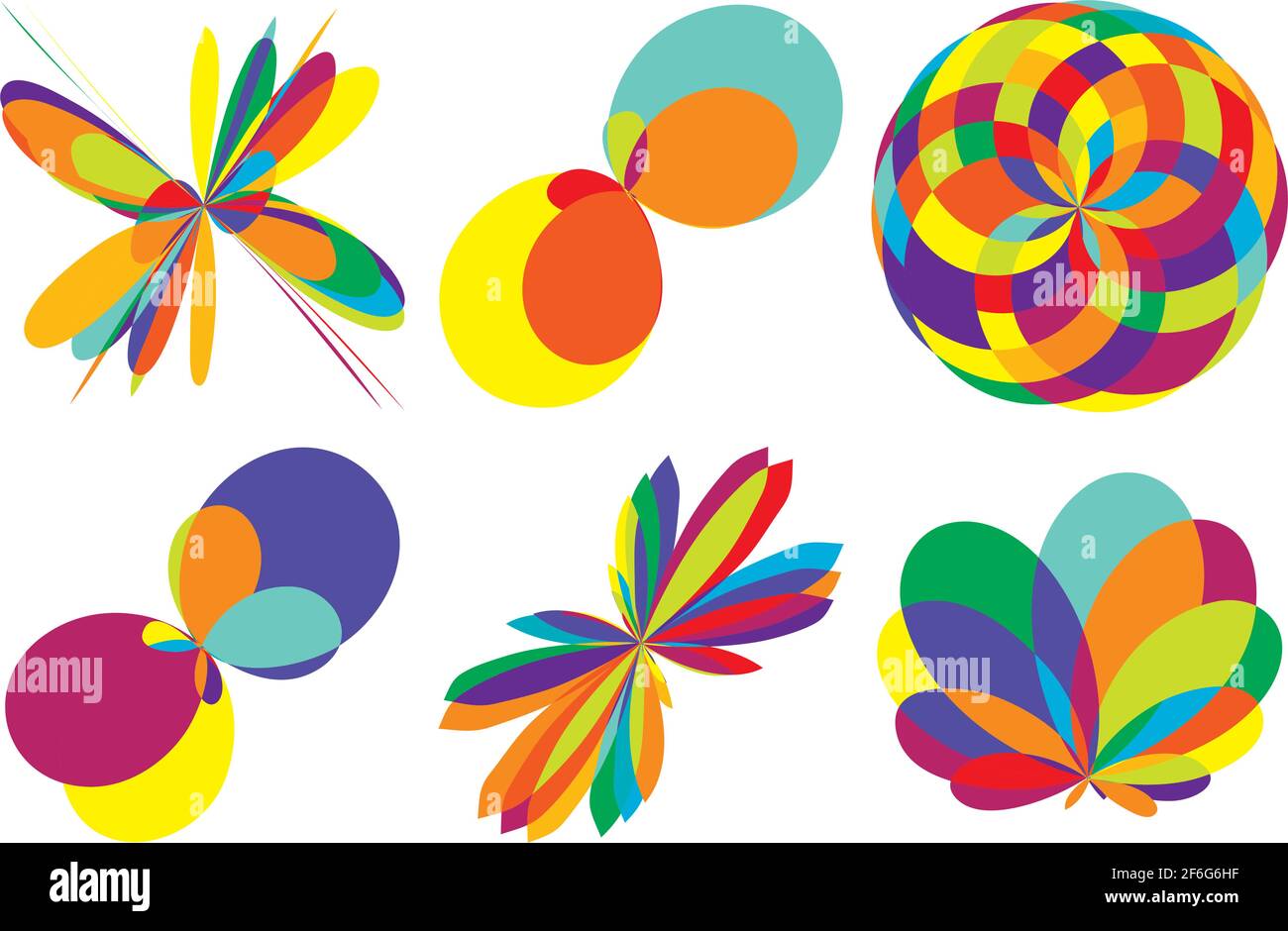 Curvy vibrant colourful abstract shapes, design elements — Stock vector ...