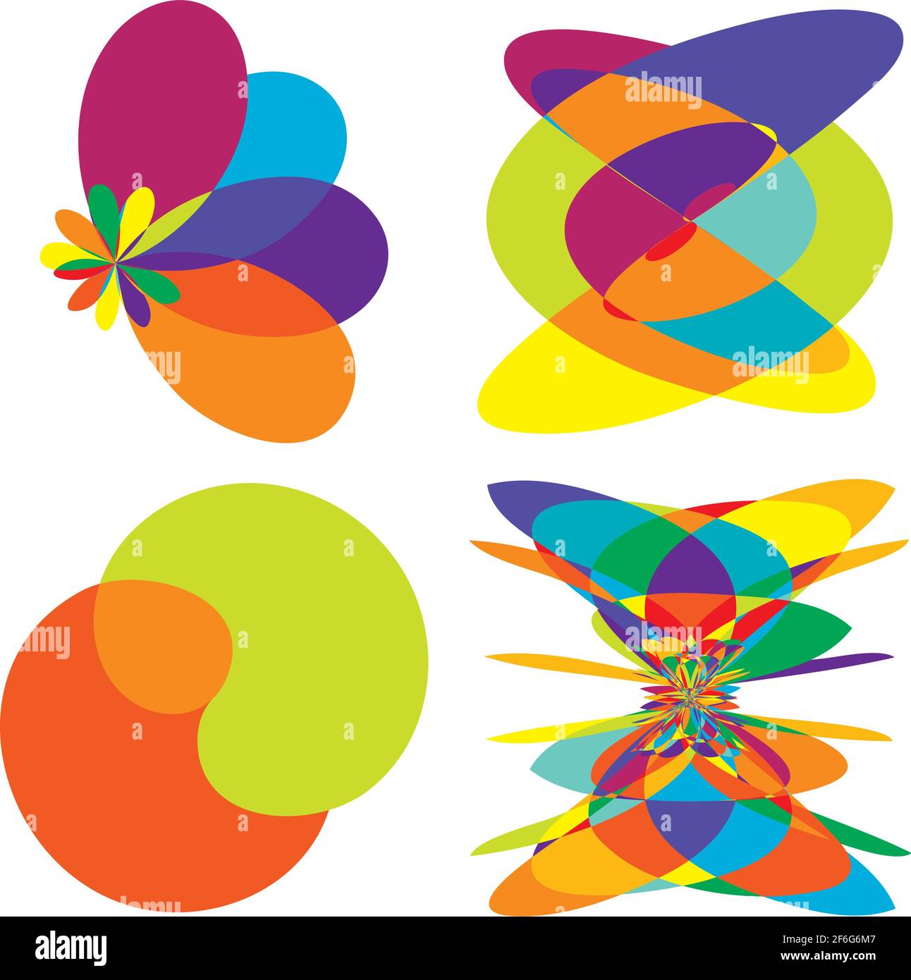 Curvy vibrant colourful abstract shapes, design elements — Stock vector ...