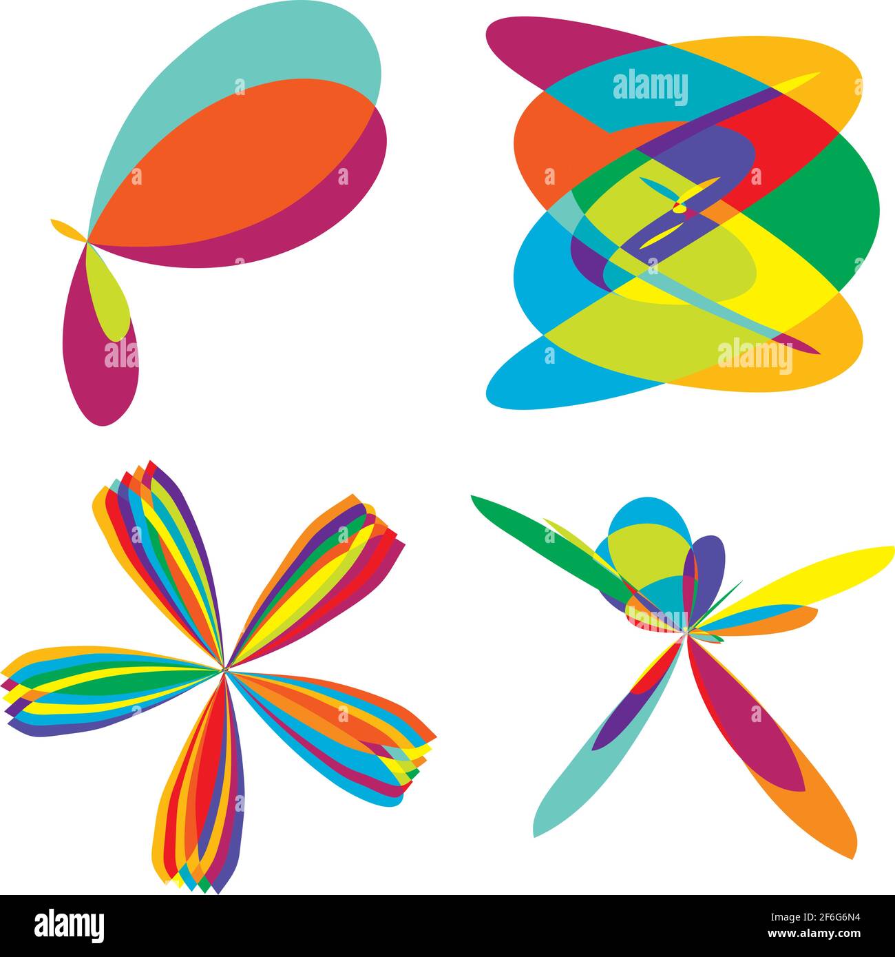 Vibrant abstract shapes intersect Cut Out Stock Images & Pictures - Alamy