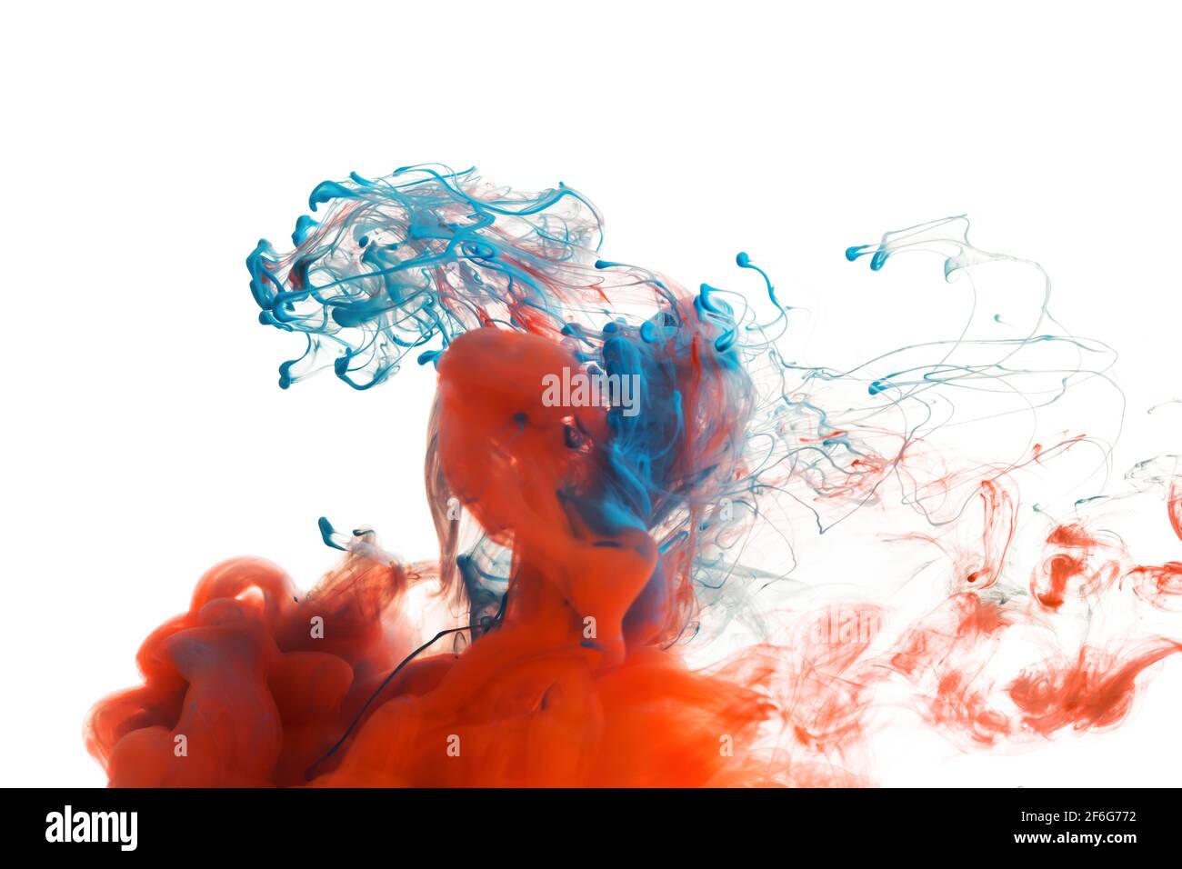 Red and blue color ink paint abstract pattern in water liquid Stock ...