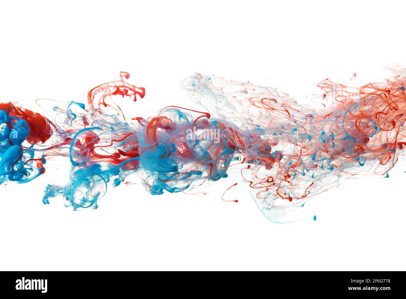 Red and blue color ink paint abstract pattern in water liquid Stock ...