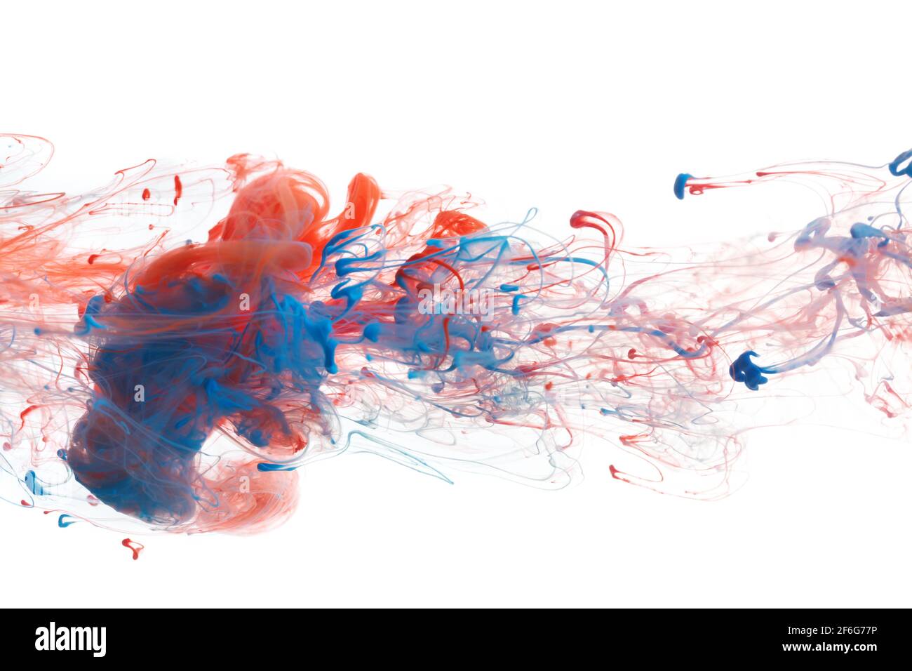 Red and blue color ink paint abstract pattern in water liquid Stock ...