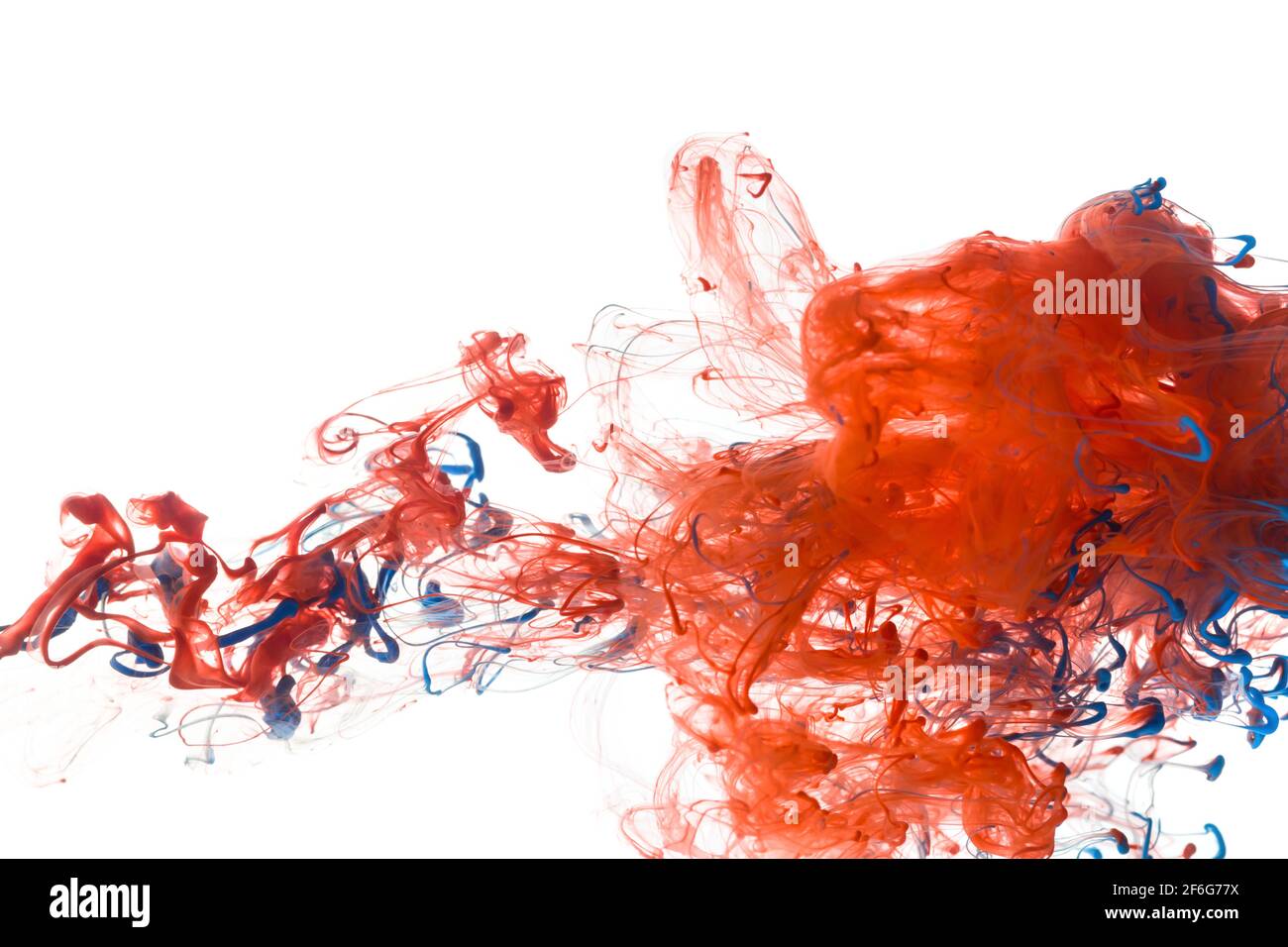 Red and blue color ink paint abstract pattern in water liquid Stock ...