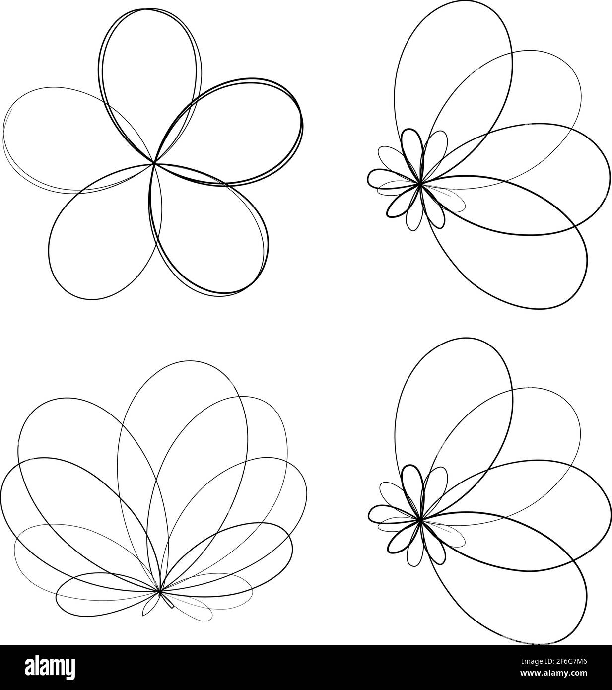 Abstract geometric lineart, lines design element. Outline mandala ...
