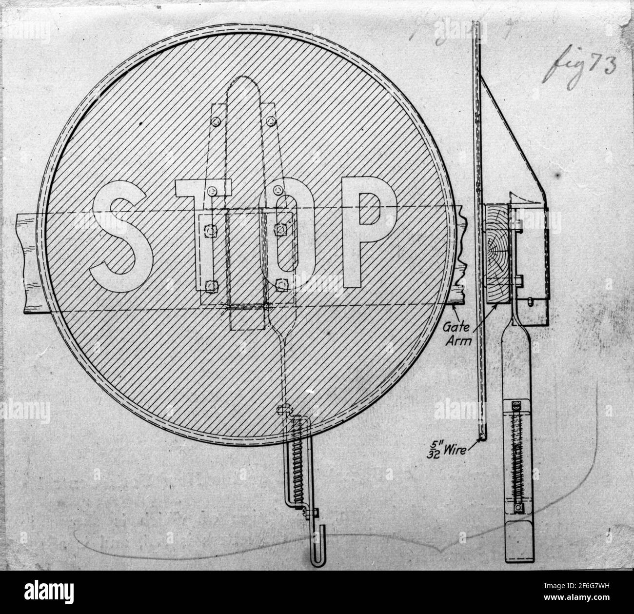 Drawing on signal sign, English language Stock Photo - Alamy