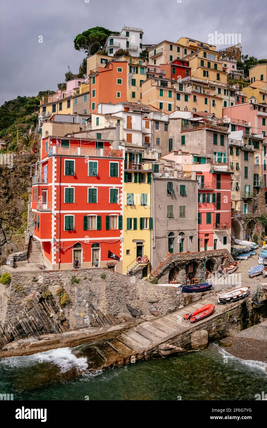 Classic and Postcard Perfect View - Colorful Traditional Houses - Riomaggiore, Cinque Terre ...