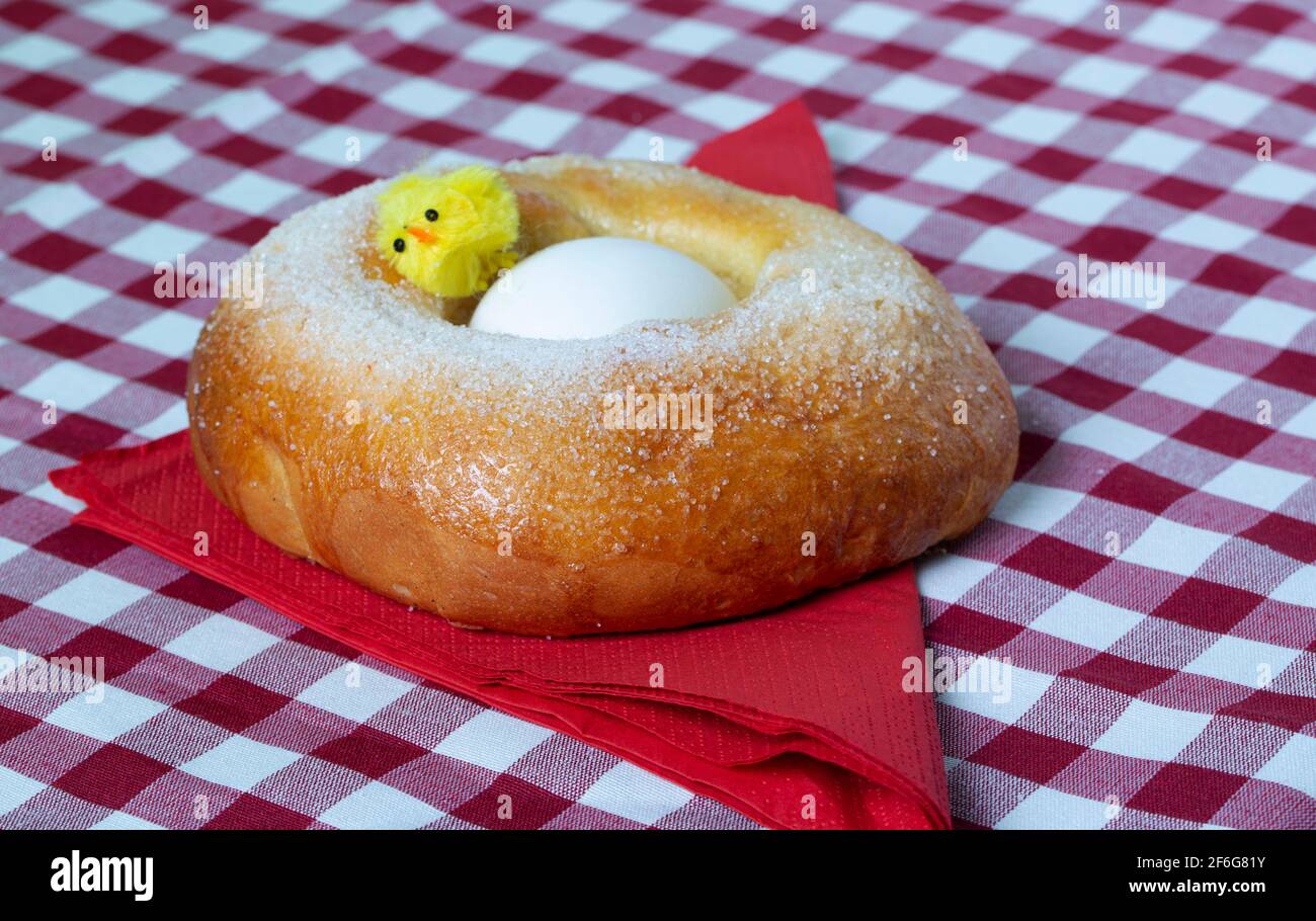 A typical food of the Spanish pastry is the Mona de Pascua. It is an ...