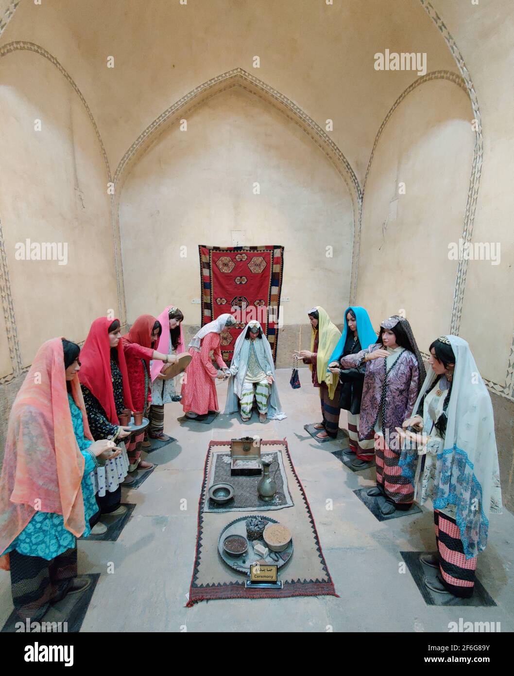 shiraz, iran - april 18, 2019: photo of wax statues in the Vakil ...