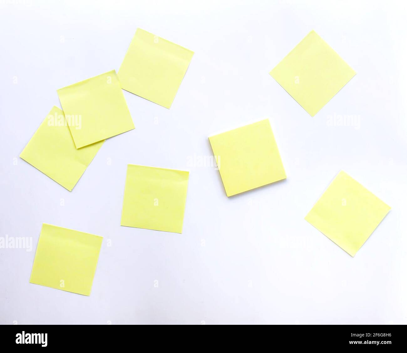 Group of yellow sticker notes on white background. Adhesive paper ...