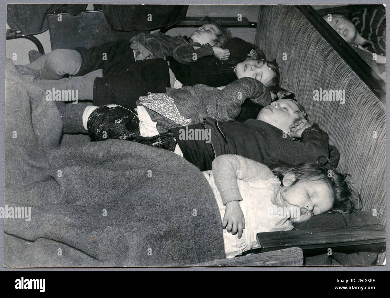 On board children's evacuation train from Finland, March 1944 Stock ...