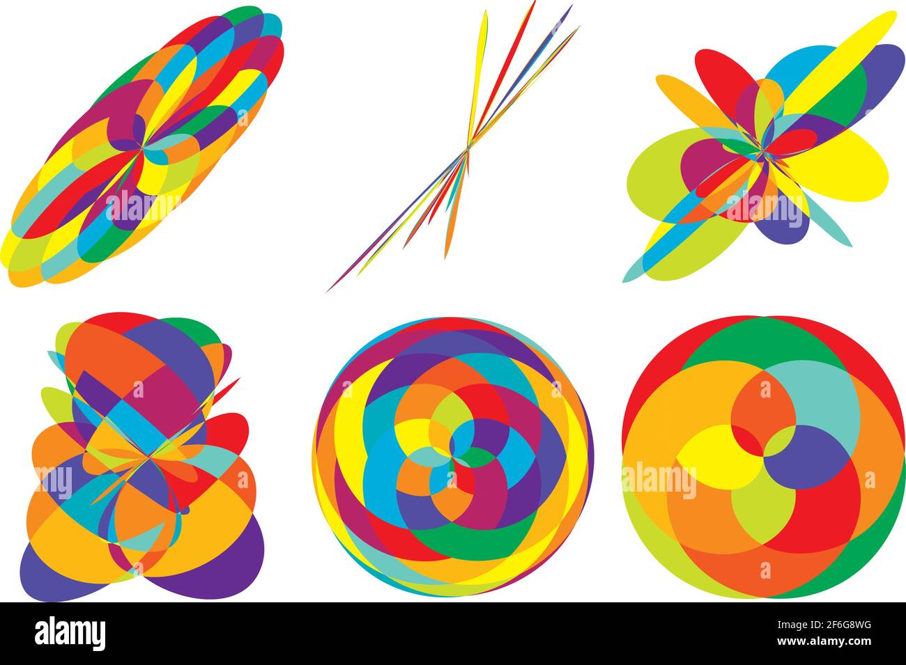 Curvy vibrant colourful abstract shapes, design elements — Stock vector ...