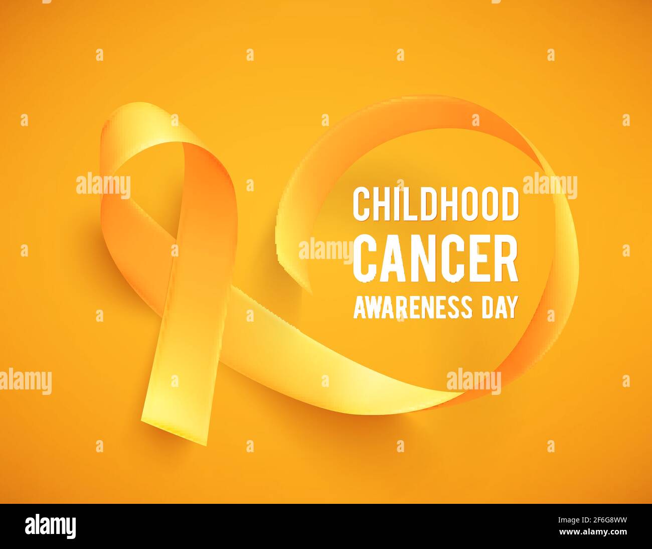 Background with realistic yellow ribbon. World childhood cancer ...