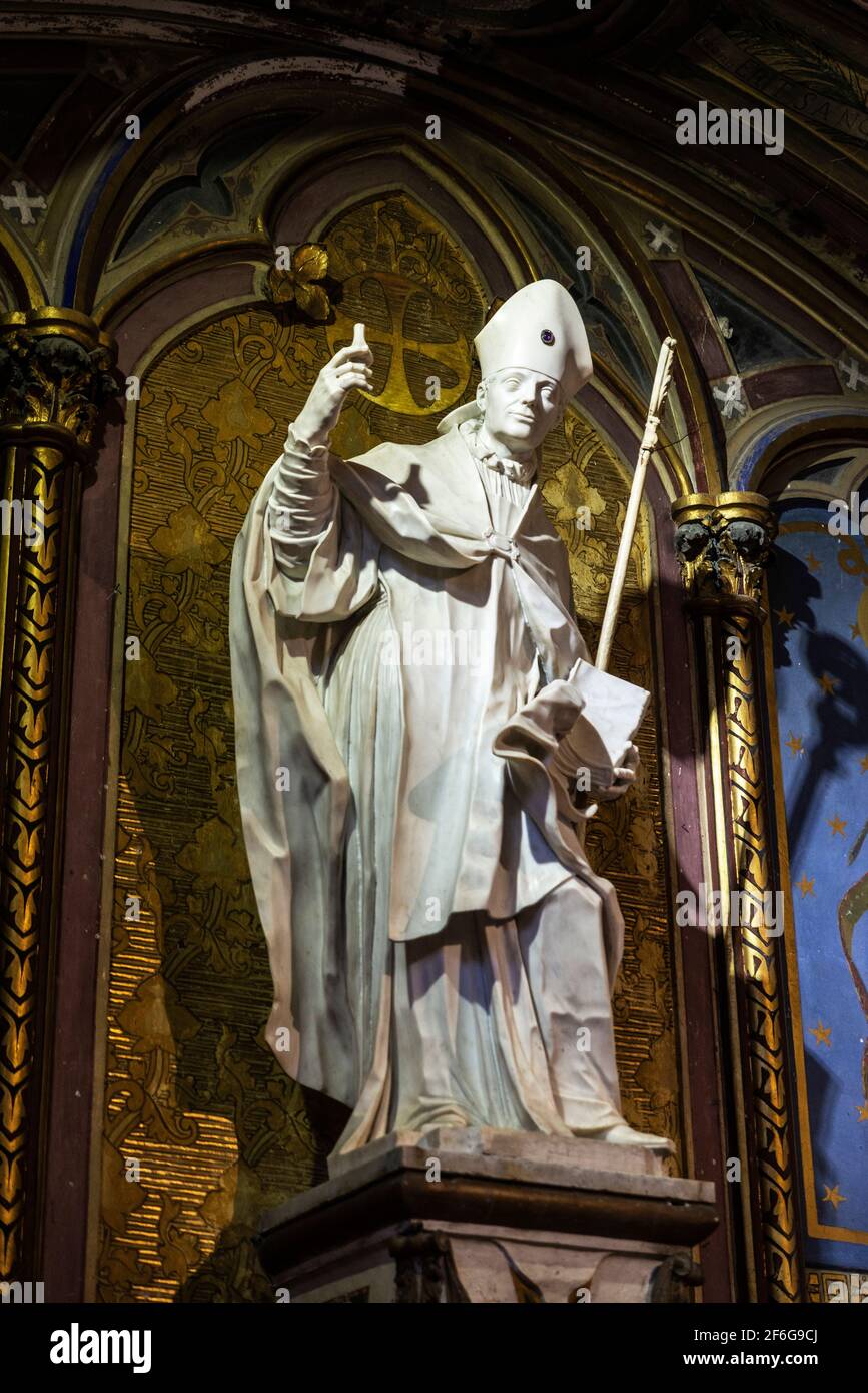 Statue of a priest in the Naples Cathedral or The Cathedral of the ...