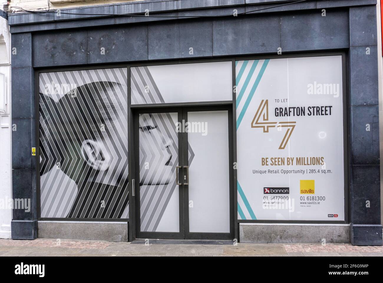 Vacant shops Grafton Street, Dublin. One of a number of vacant shops in ...