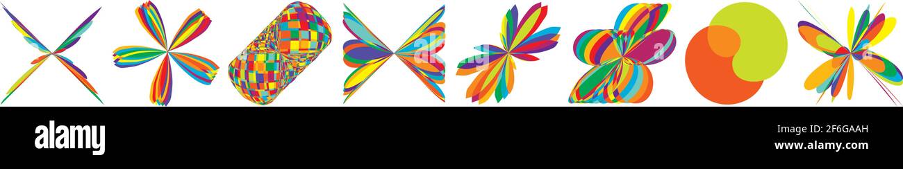 Curvy, rounded random vibrant colourful abstract shapes, design element ...