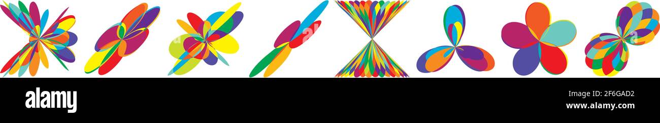 Curvy, rounded random vibrant colourful abstract shapes, design element ...