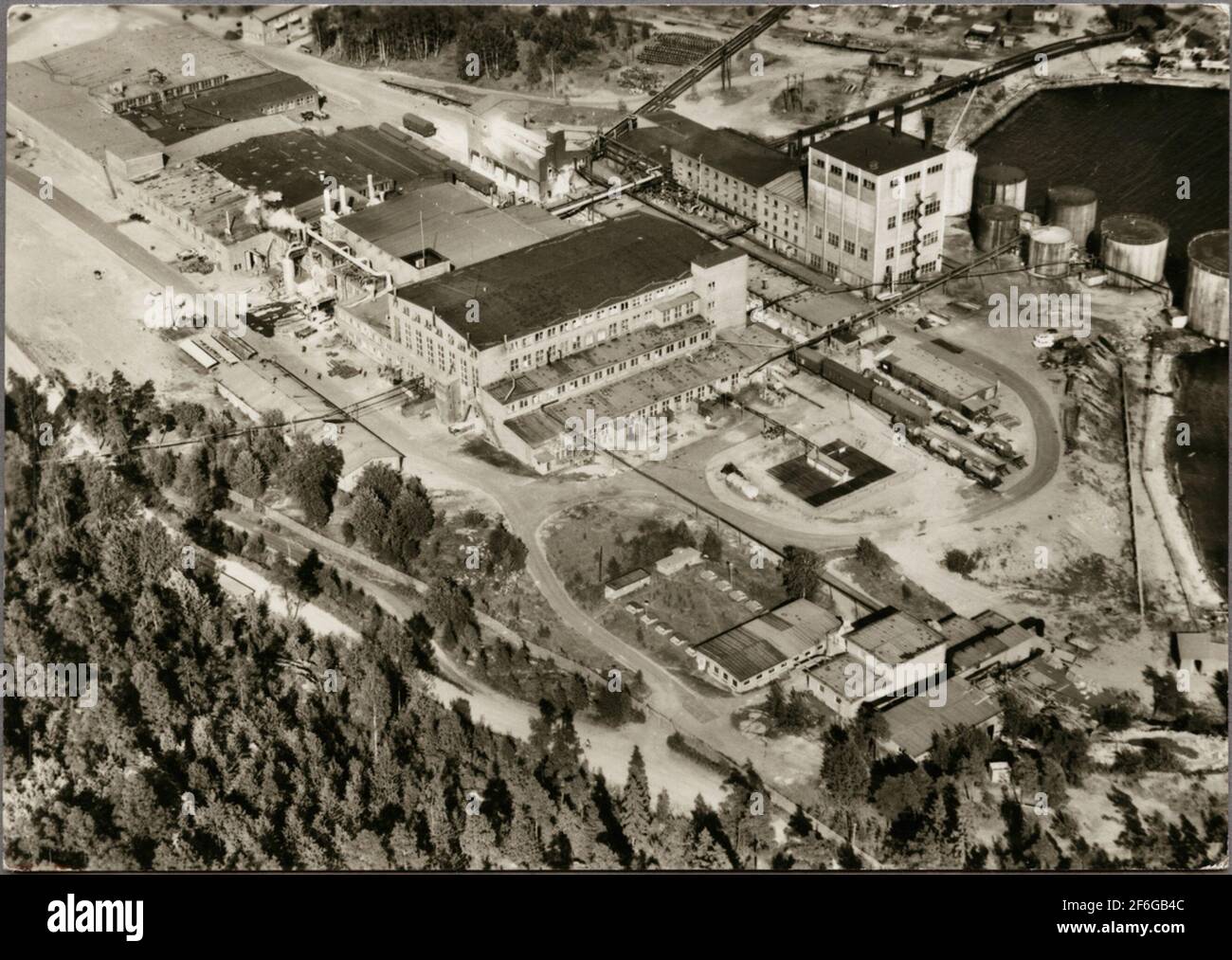 Aerial view of Älvenä's cell wool factory, also called Swedish Rayon ...