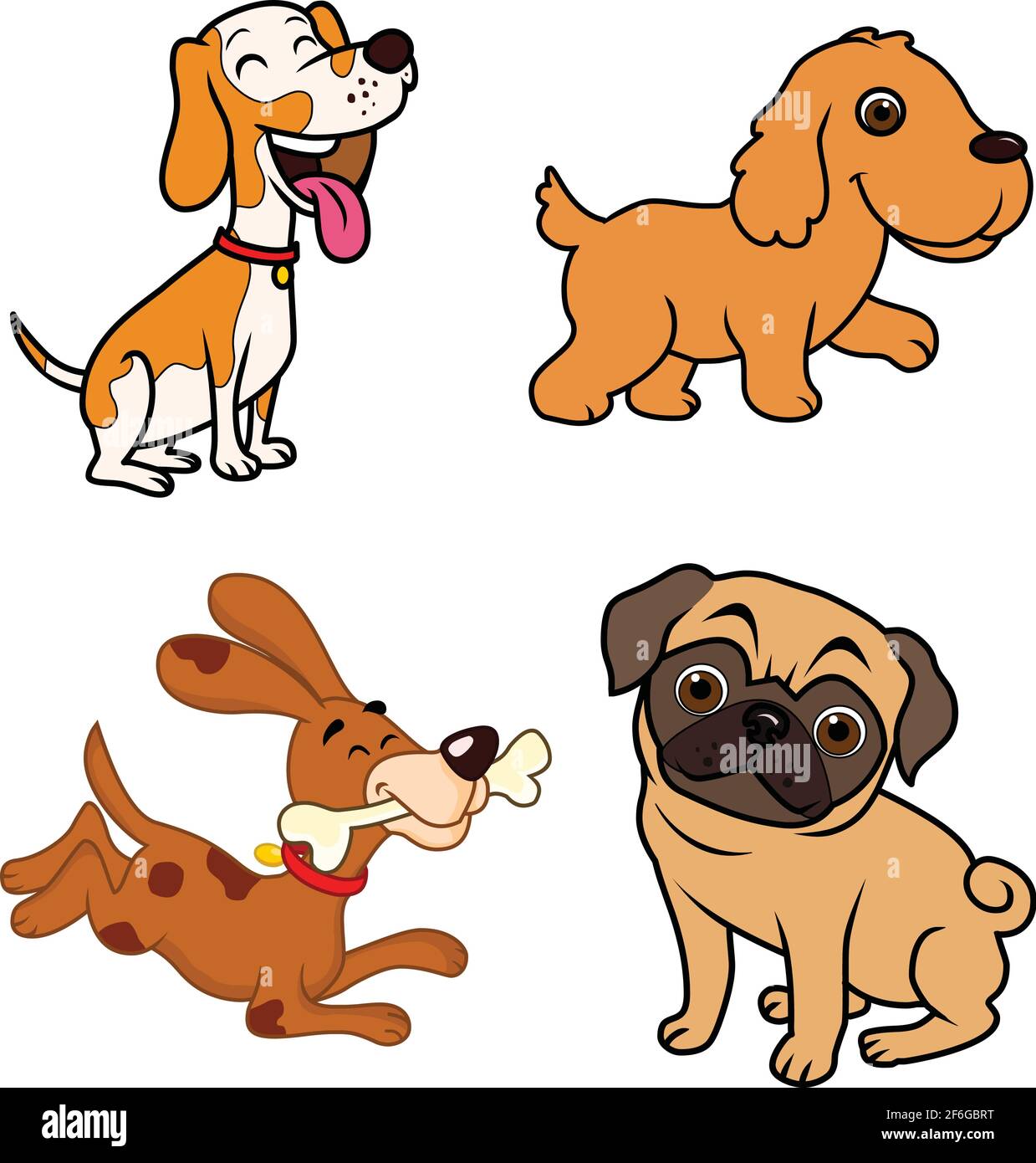 Set of Cute cartoon dogs Vector Stock Vector Image & Art - Alamy