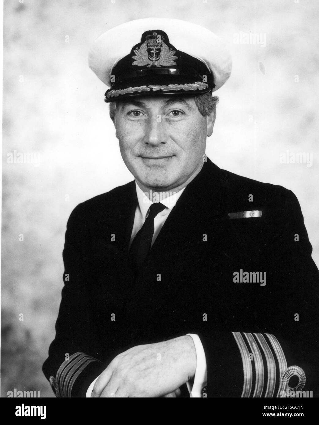 CAPTAIN JAMES WEATHERALL. C.O OF HMS ARK ROYAL 1984 PIC MIKE WALKER ...