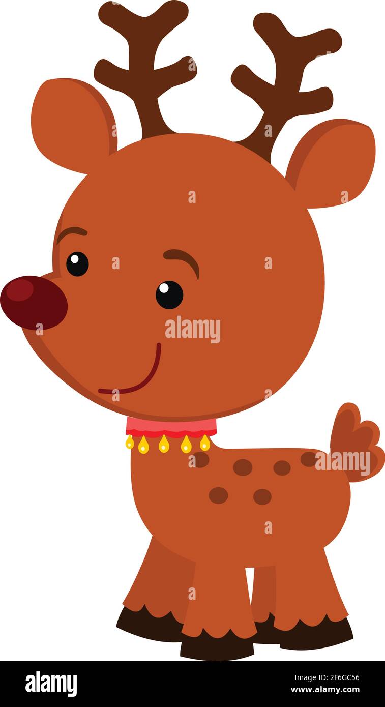 Cute baby deer cartoon vector illustration isolated on white background ...