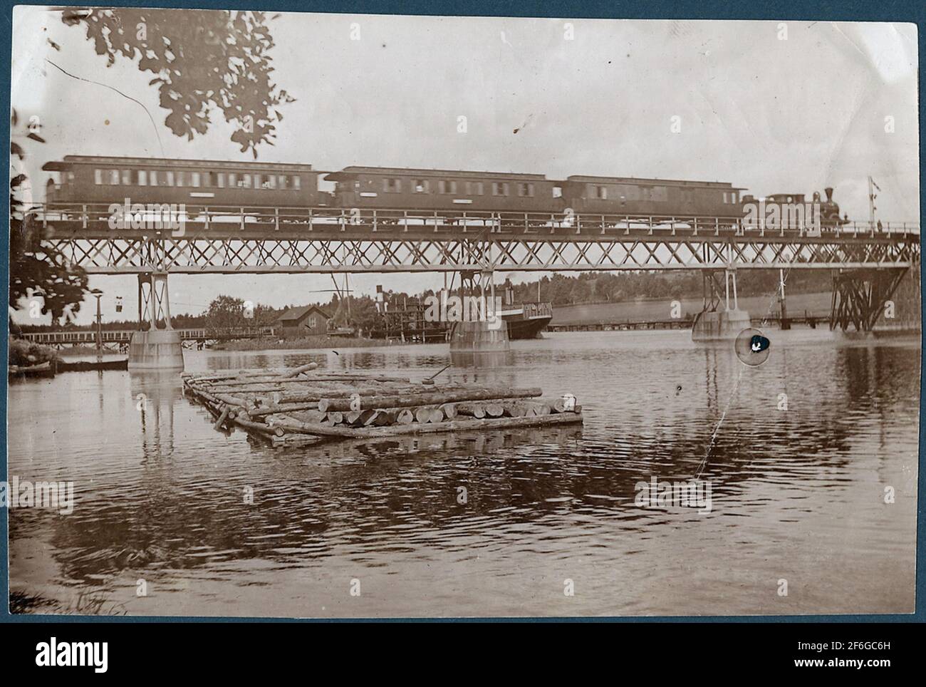 Railway bridge and swing bridge so boats can pass Stock Photo - Alamy