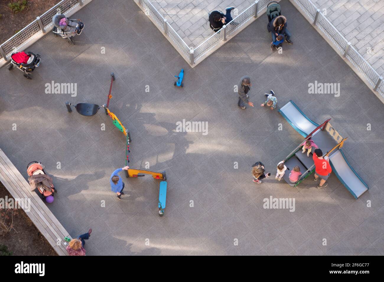 Aerial view park playground equipment hi-res stock photography and ...
