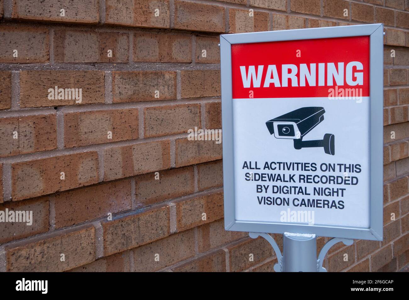 Private security cameras warning notice sign warning All activities on ...