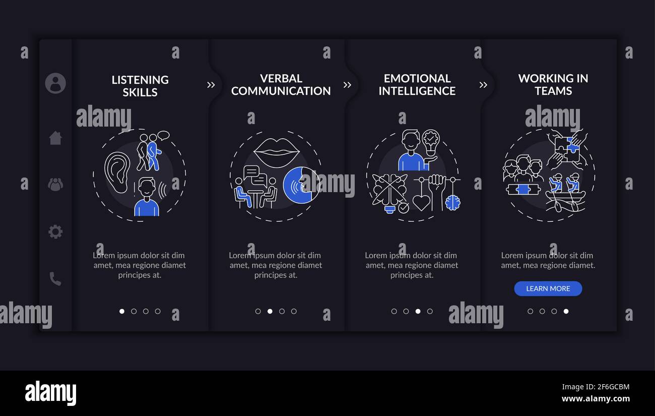 Interpersonal skill self assessment types onboarding vector template ...