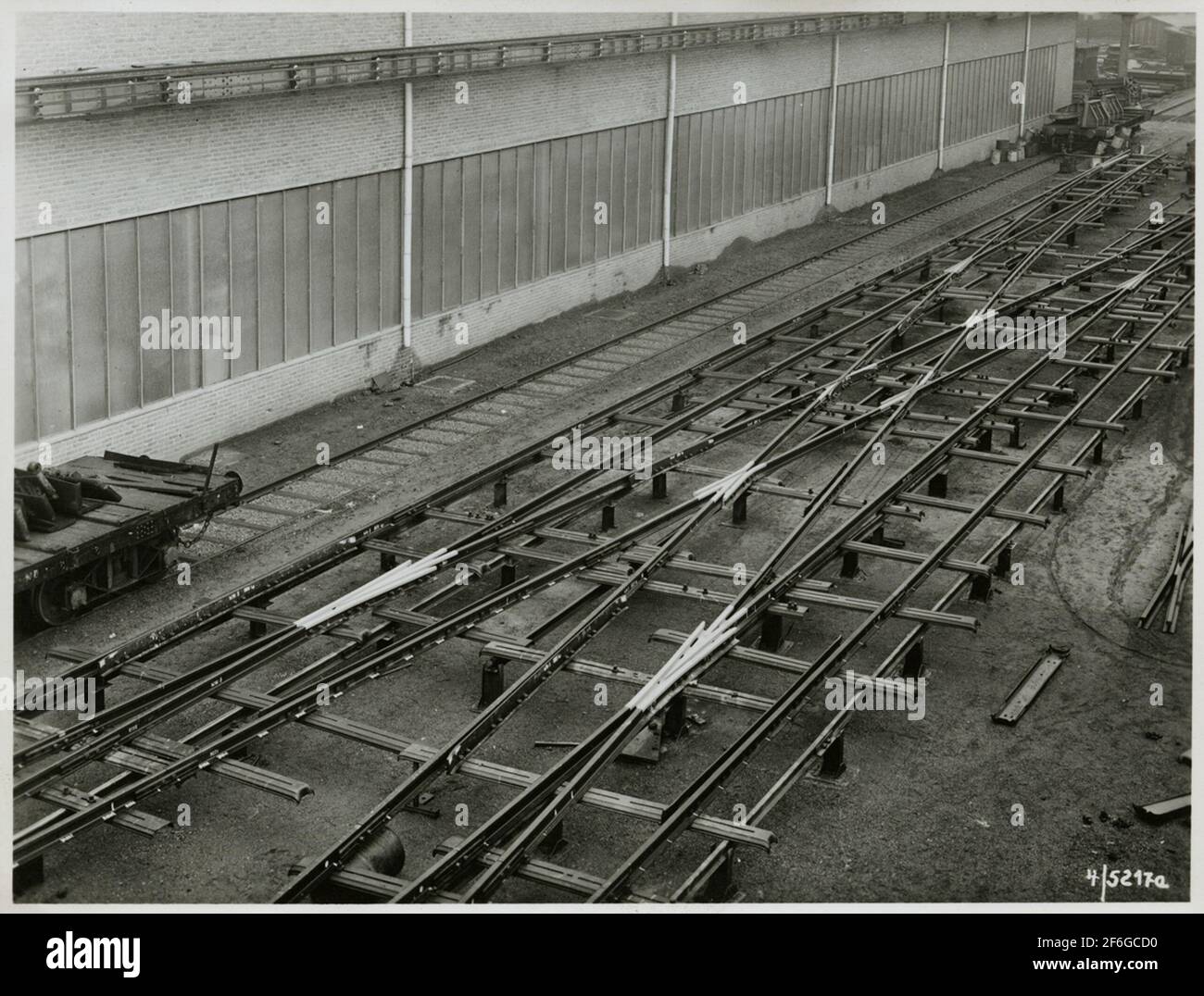 Outside the factory where it is manufactured railroad trail 1958 Stock ...