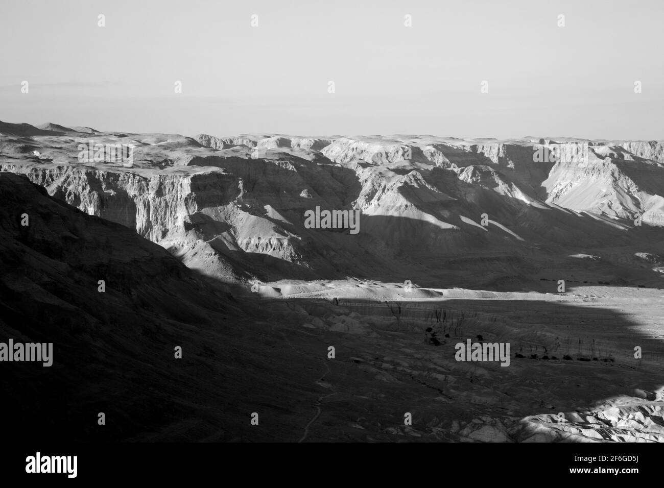 view from Masada in Black and White Stock Photo - Alamy
