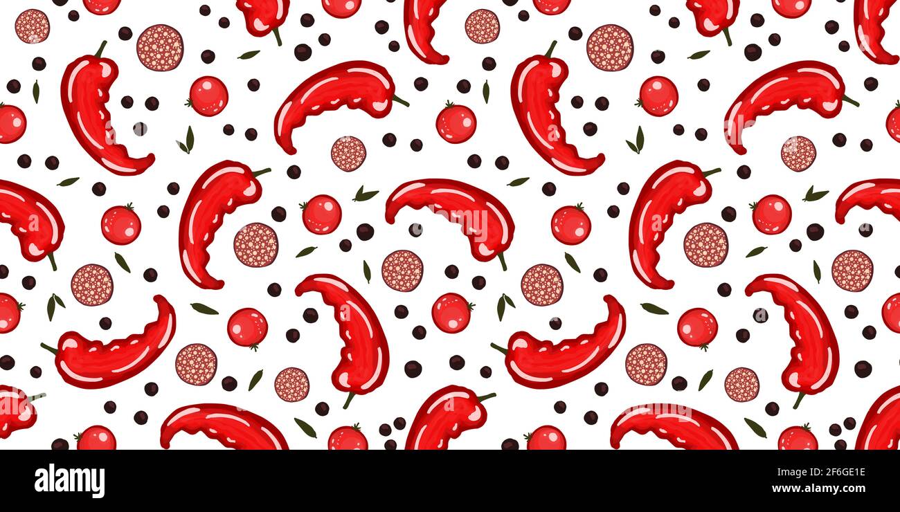 chili pepper, super hot chili. Hot peppers. seamless. Kitchen pattern ...