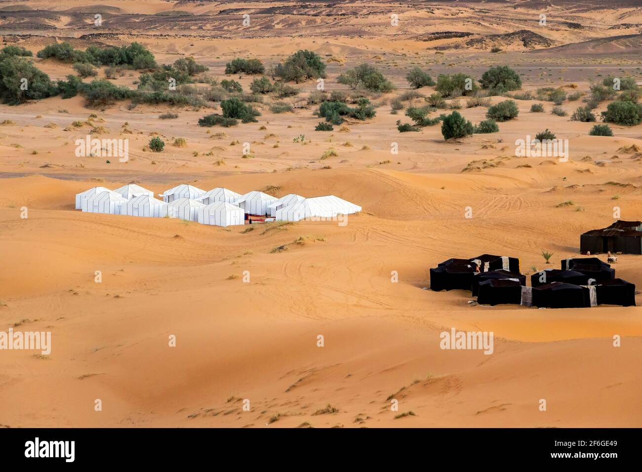 aerial view of luxury camping tents in sahara desert Stock Photo - Alamy