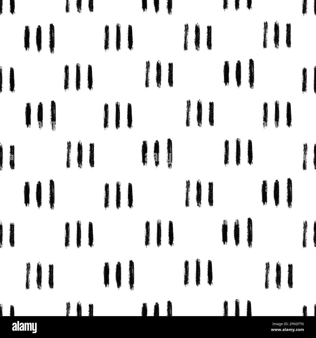 Straight vertical lines monochrome seamless pattern. Hand drawn black ...