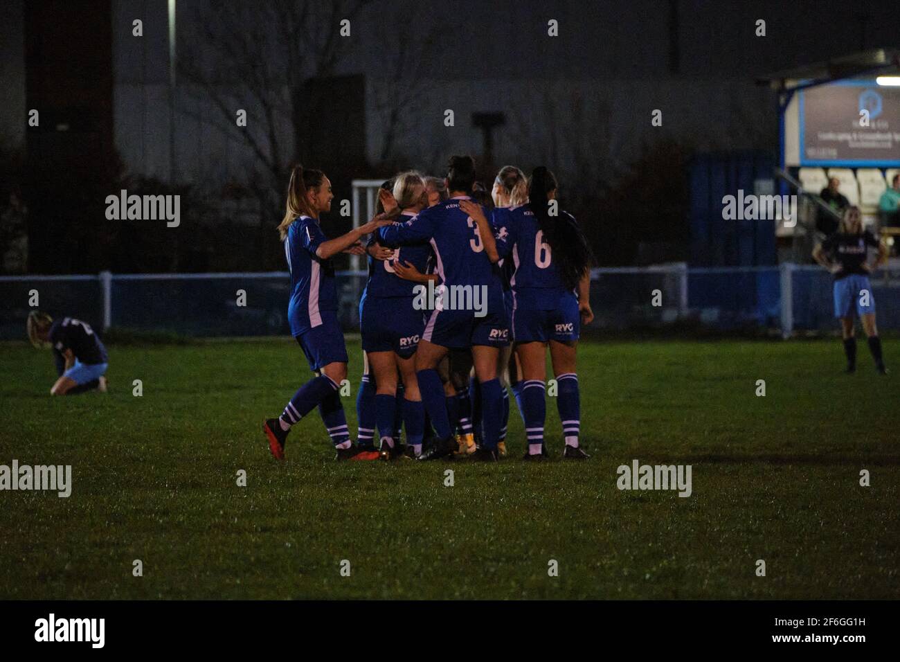 Dartford, UK. 31st Mar, 2021. Kent Football United celebrate first goal ...