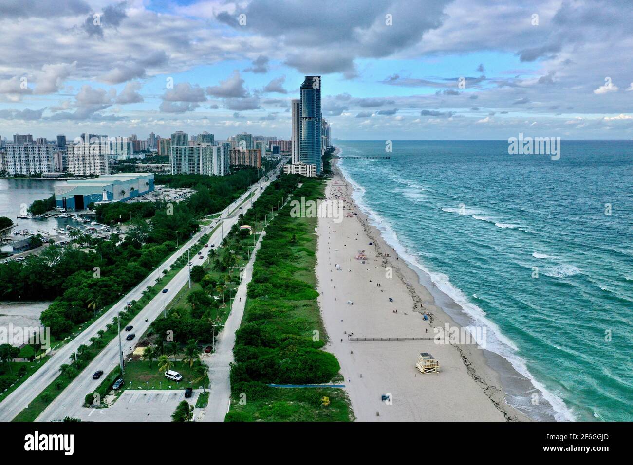 Aerial View of Florida Beach Stock Photo - Alamy