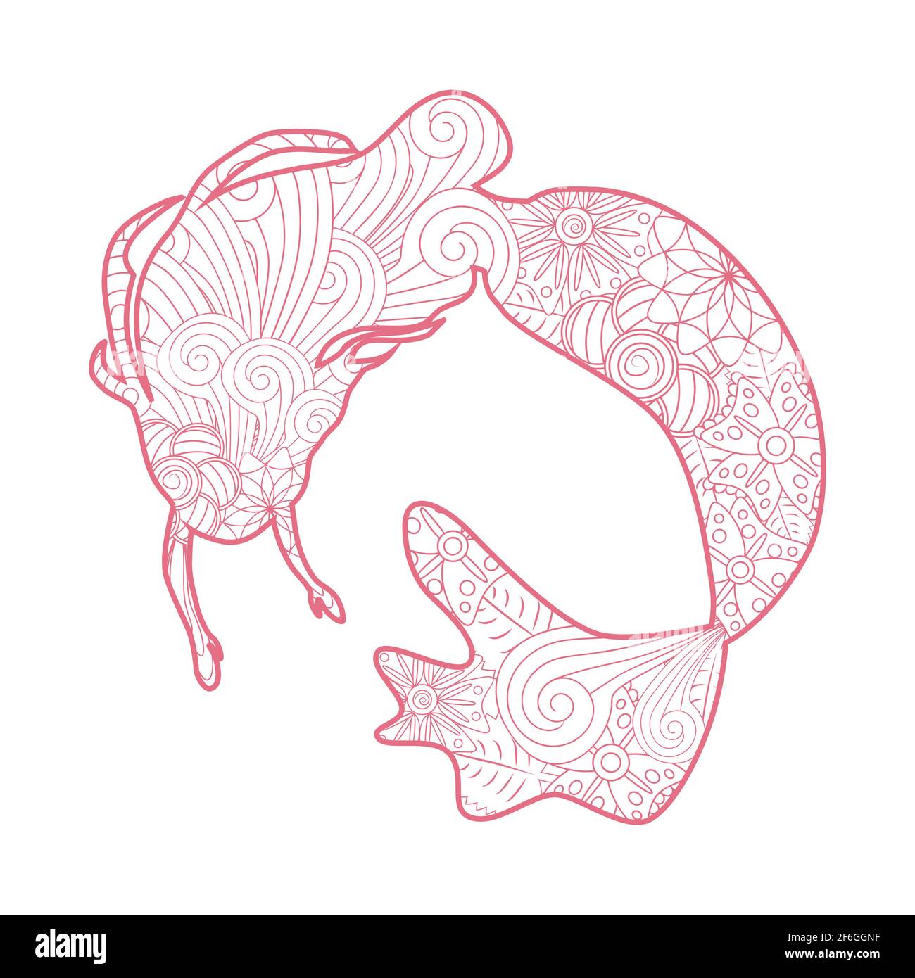 Mermaid Zentangle Coloring Pages Page 6 | Mermaid Coloring Pages