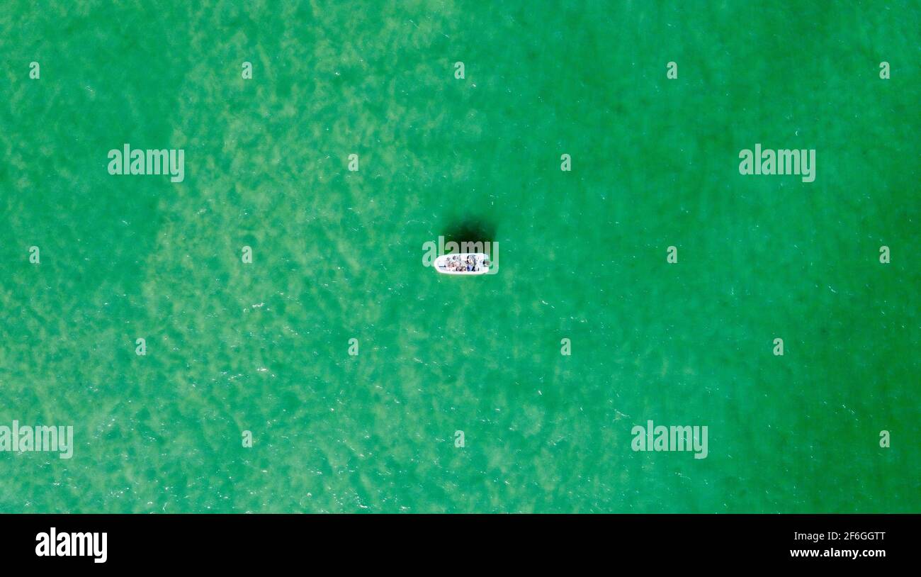 Aerial View of a Boat in the Water Stock Photo - Alamy
