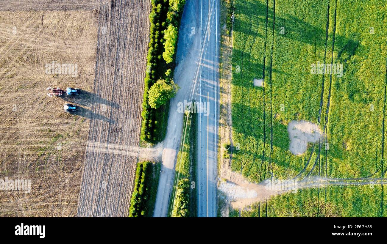 Aerial View of Farm Land Stock Photo - Alamy