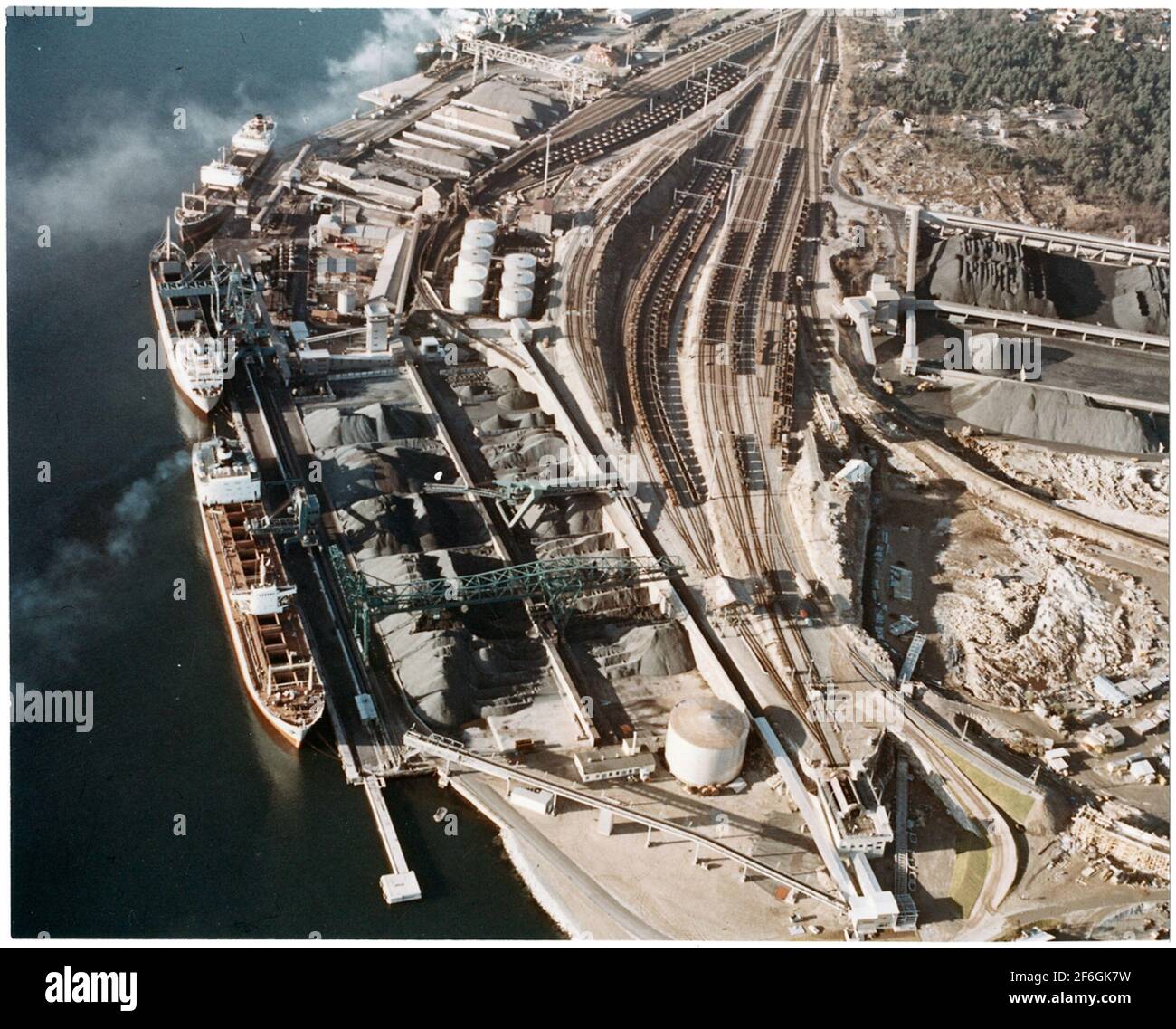 Aerial view of harbor Stock Photo - Alamy