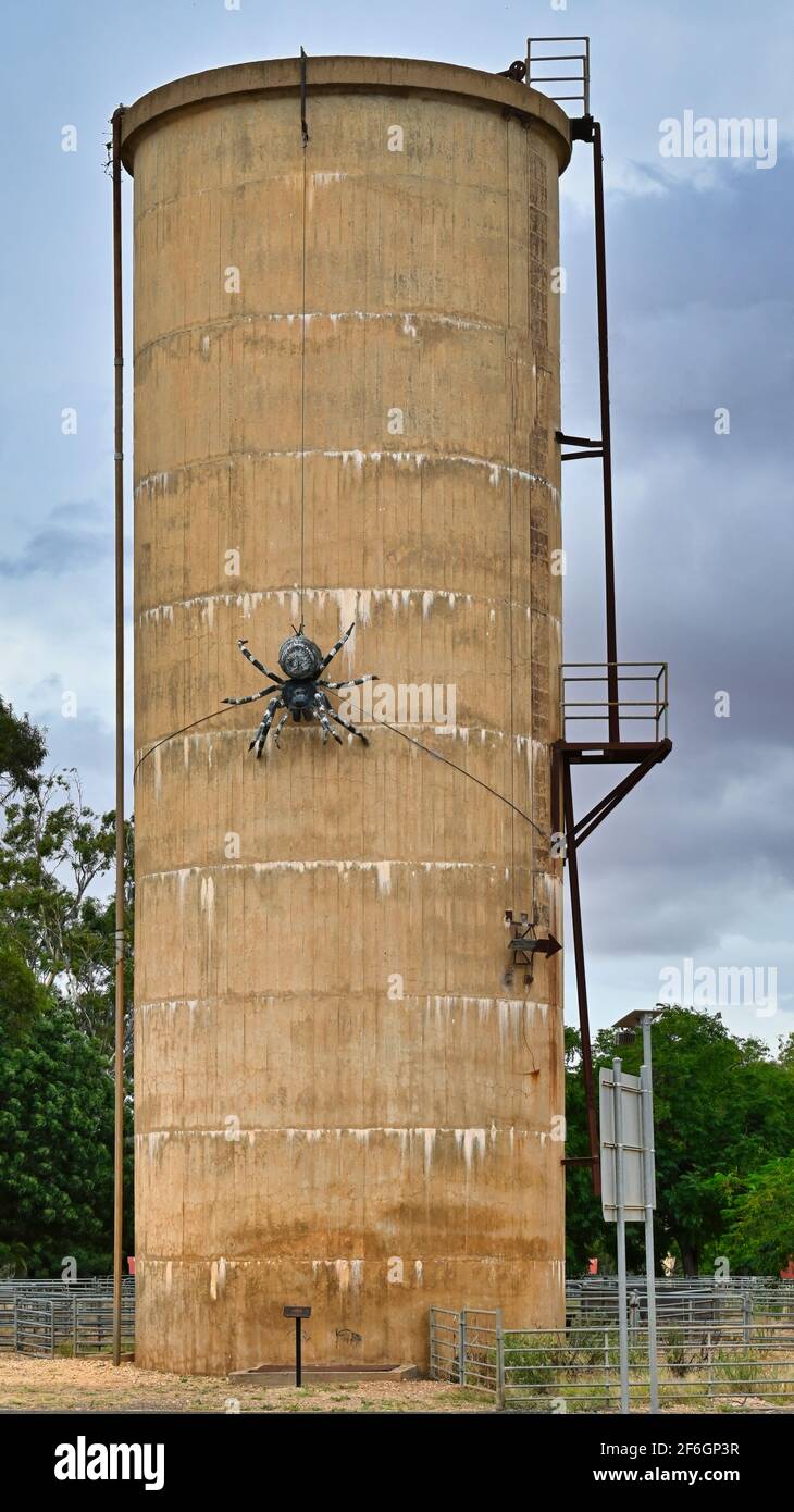 Urana Water Tank with Spider Work of Art Stock Photo - Alamy