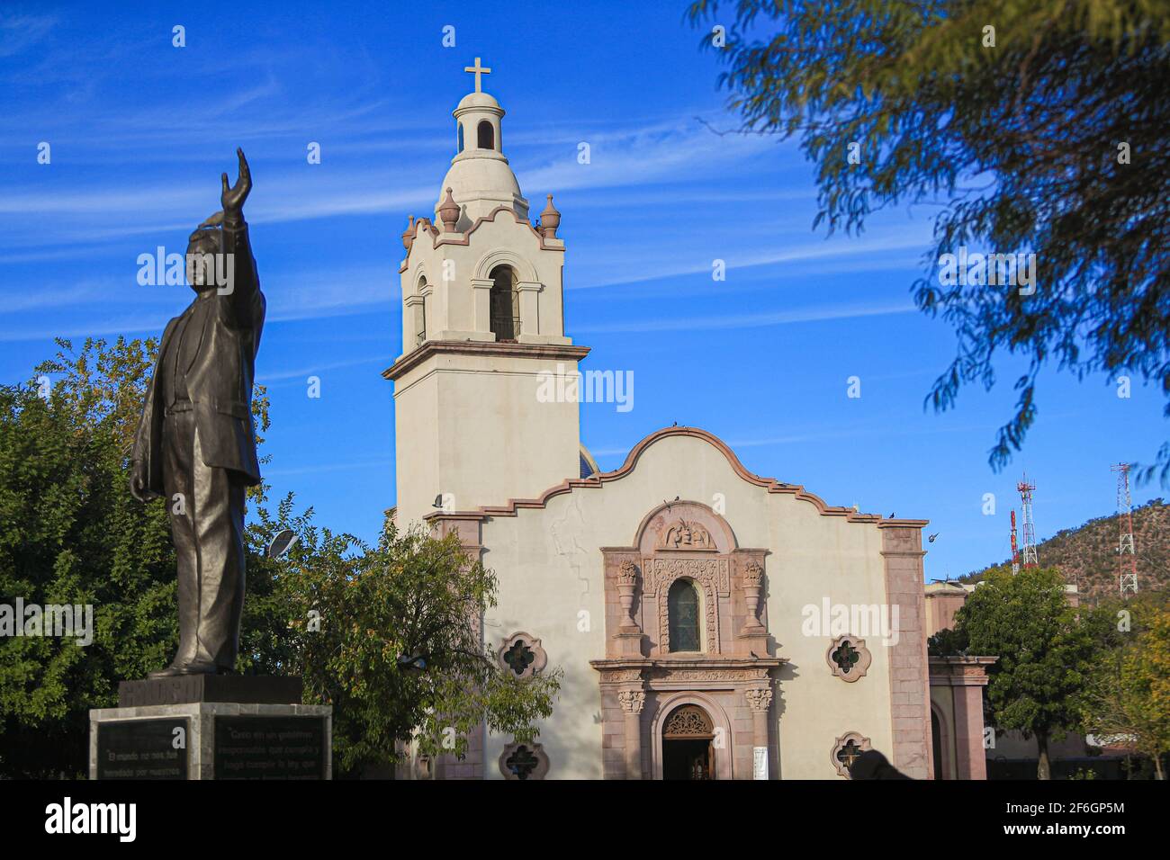 Statue of Luis Donaldo Colosio Murrieta. Church of Santa María de ...