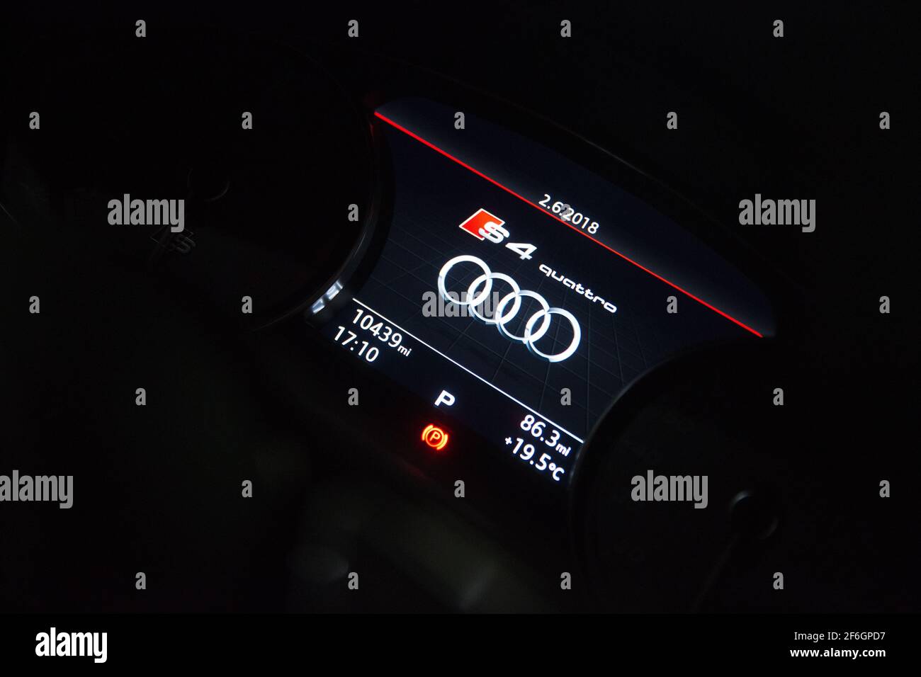 The Centre Digital Home Screen Of A 2018 Audi S4 With Standard ...