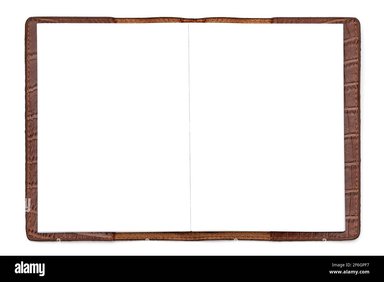 Brown leather notebook isolated on white background Stock Photo - Alamy