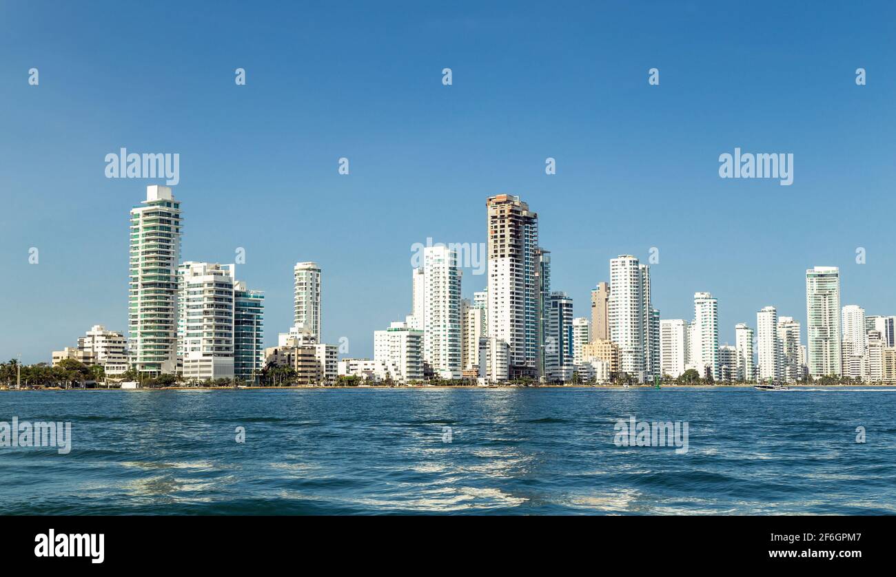 Skyline of Cartagena de indias. Colombia south america. Caribbean coast ...