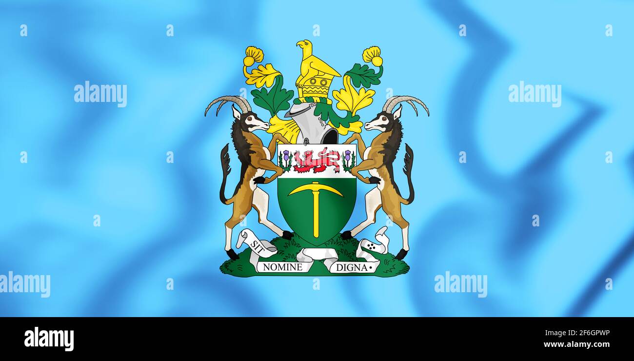 3D Flag of President of Rhodesia (1970-1979). 3D Illustration Stock ...