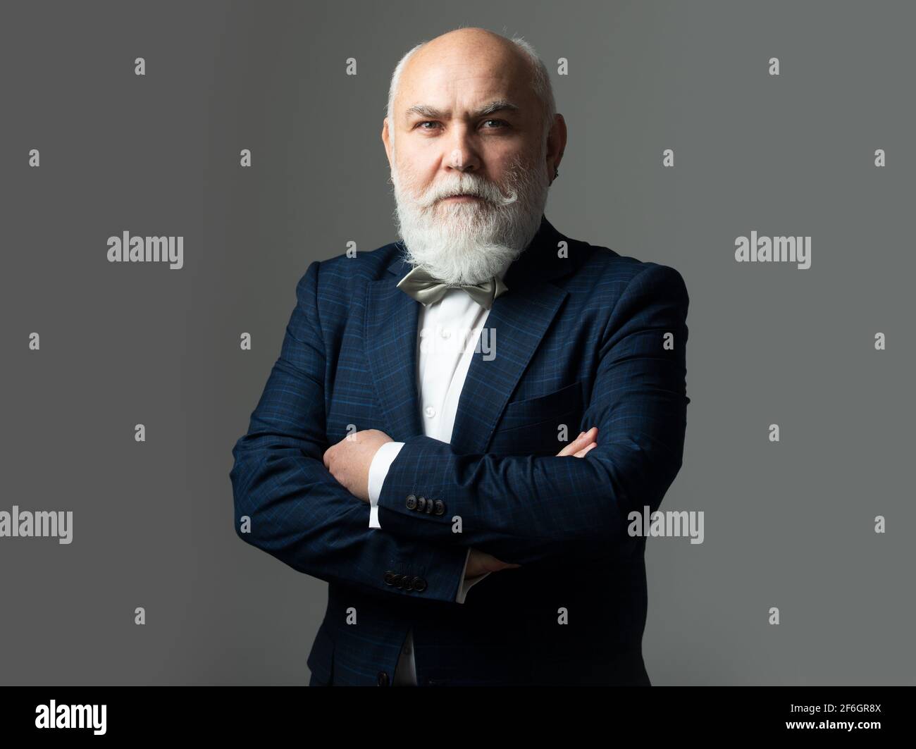 Senior Man in Suit, 60 year old man. Mature businessman looking at ...