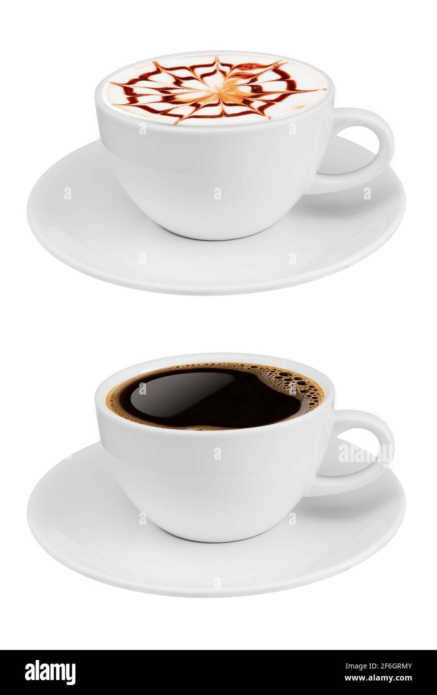 Side view coffee cup collection, coffee cup assortment with shape sign ...