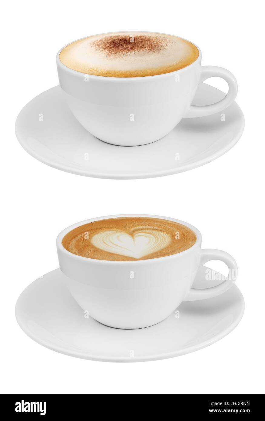 Side view coffee cup collection, coffee cup assortment with shape sign ...