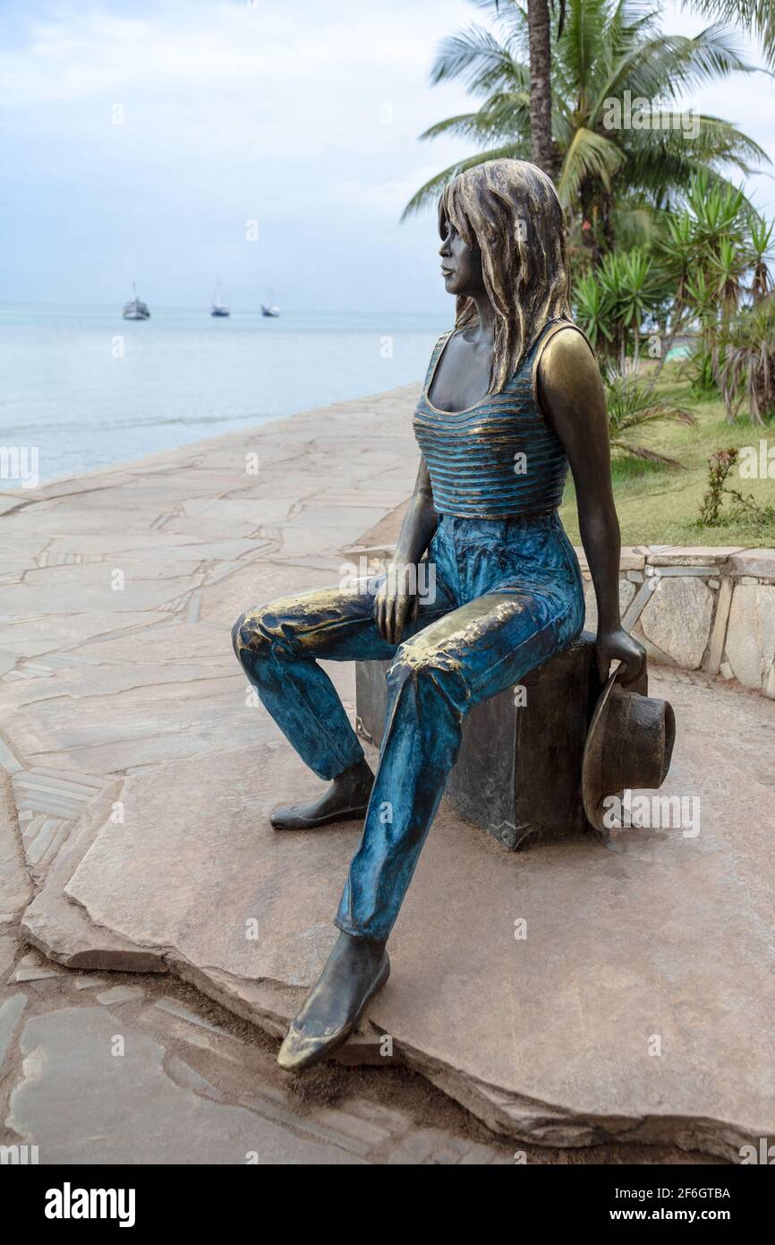 Brigitte Bardot bronze statue by Christina Motta, Buzios Brazil Stock ...